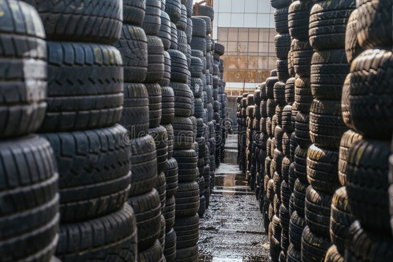 Stack of Tires for Sale in Warehouse Stock Image - Image of tread ...