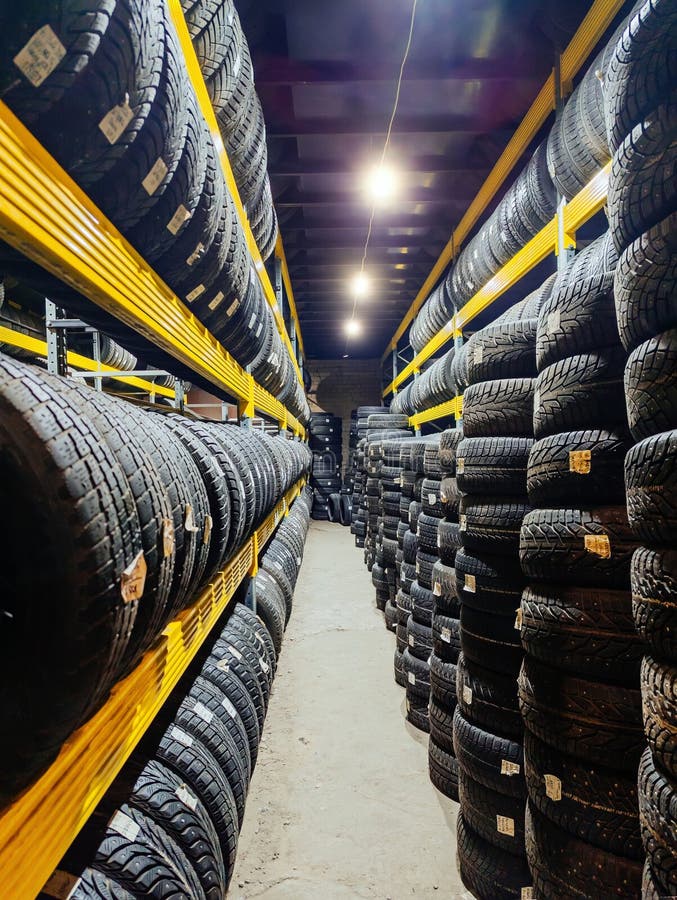 Stack of Tires for Sale in Warehouse Stock Image - Image of tires ...
