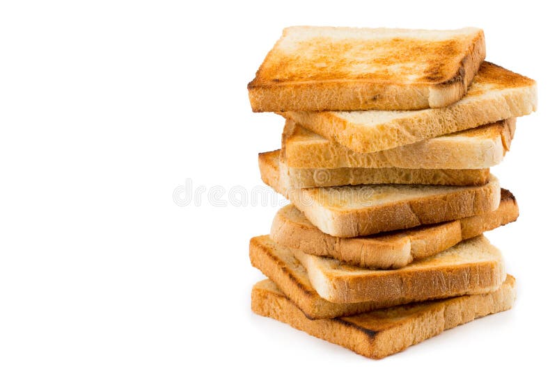 Stack of Toast Bread Isolated on White Background with Copy Space Stock ...