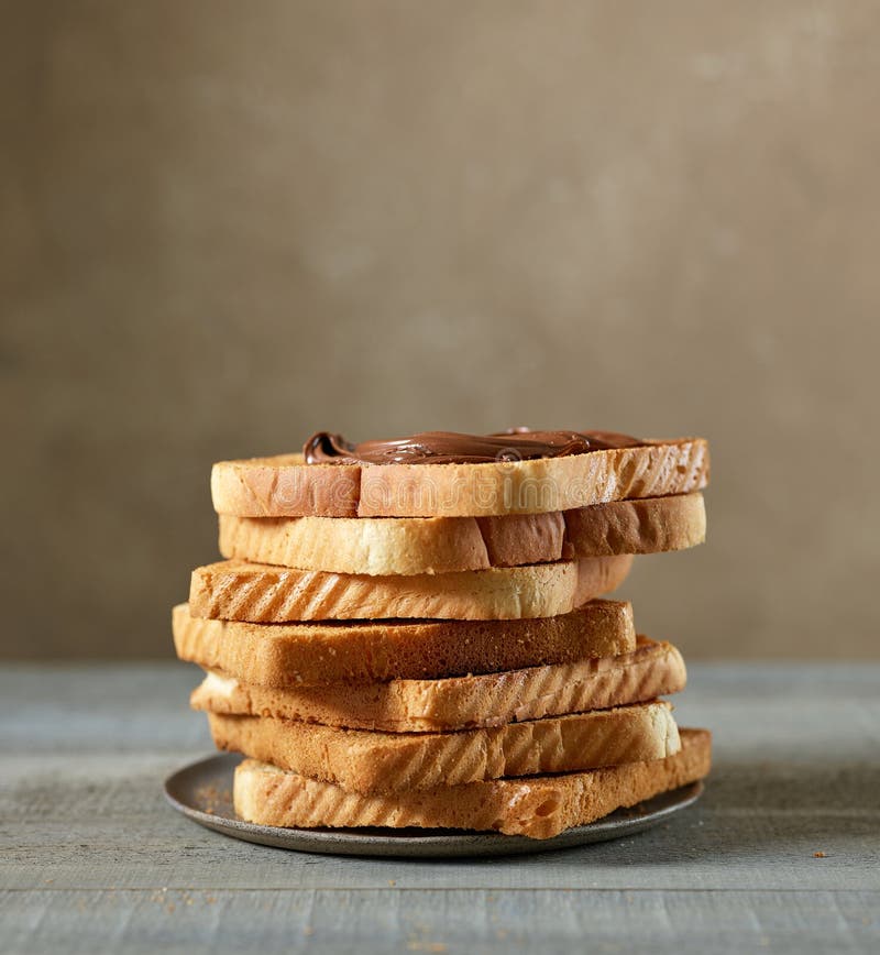 Stack of toasted bread stock image. Image of baked, table - 269295257