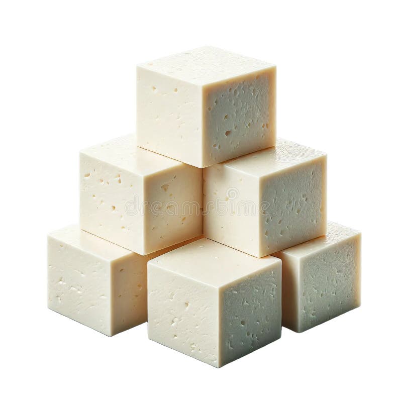 Stack of Tofu Cubes Isolated on Transparent Background Stock ...