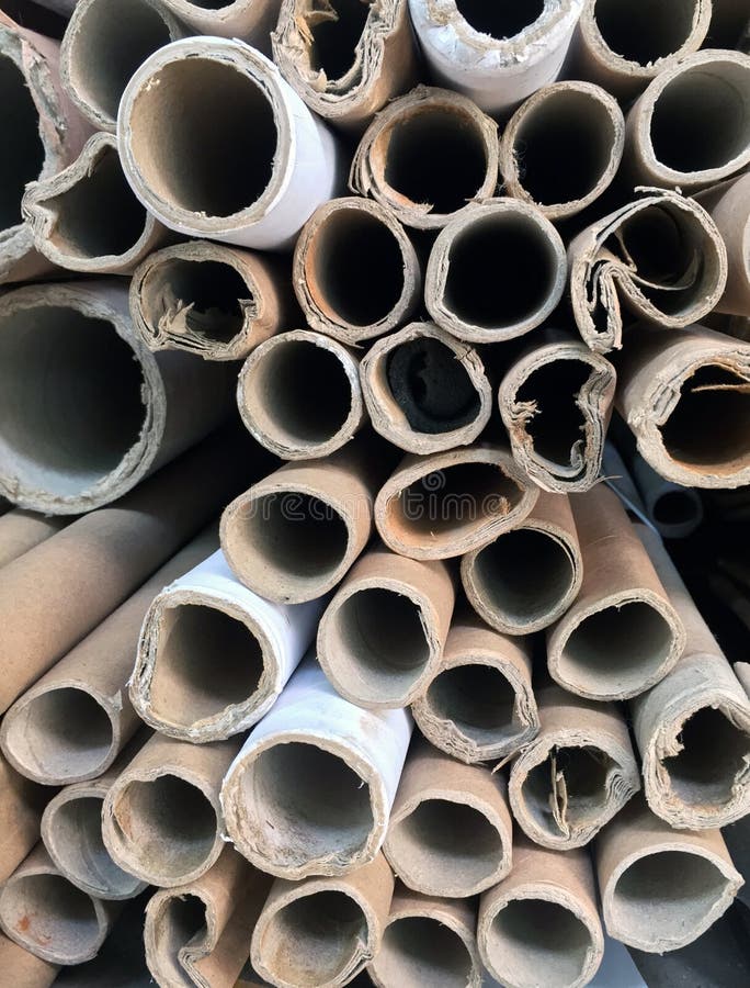 Stack Together of Old Paper Core. Stock Photo - Image of packaging ...