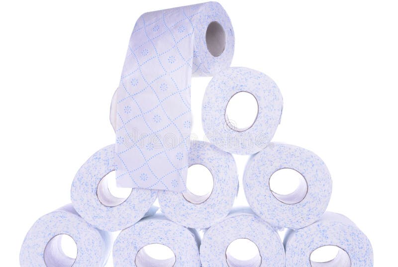 Stack of Toilet Paper Rolls Stock Image - Image of household, isolated ...