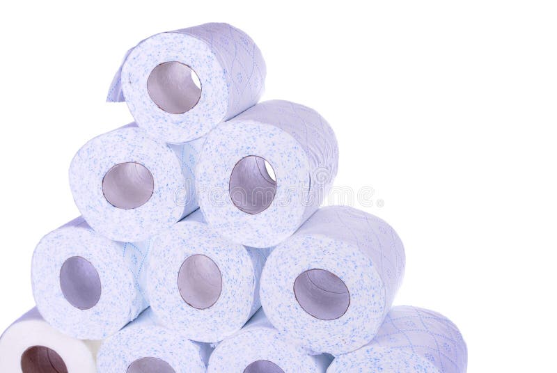 Stack Of Toilet Paper Rolls Stock Image - Image of background, tissue ...