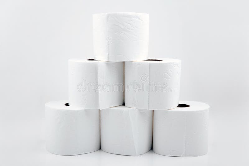 Stack of Toilet Paper Rolls Stock Photo - Image of cleaner, bathroom ...