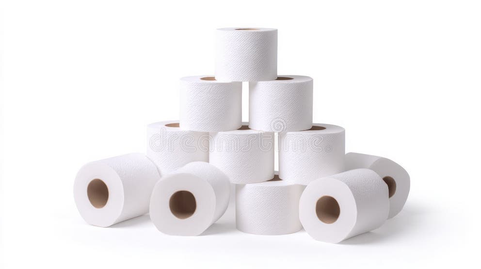 Stack of Toilet Paper Rolls on White Background. Neural Network AI ...