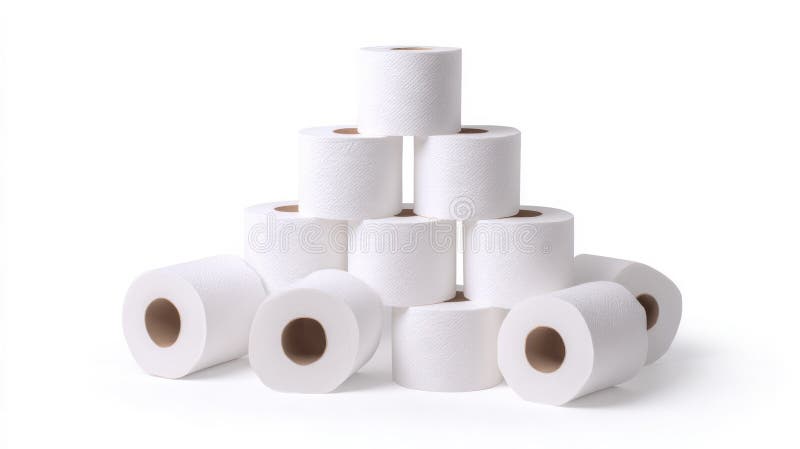 Stack of Toilet Paper Rolls on White Background. Neural Network AI ...