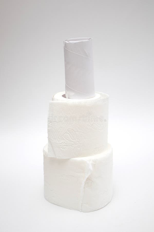 A Stack of Toilet Paper Rolls on White Background Stock Image - Image ...