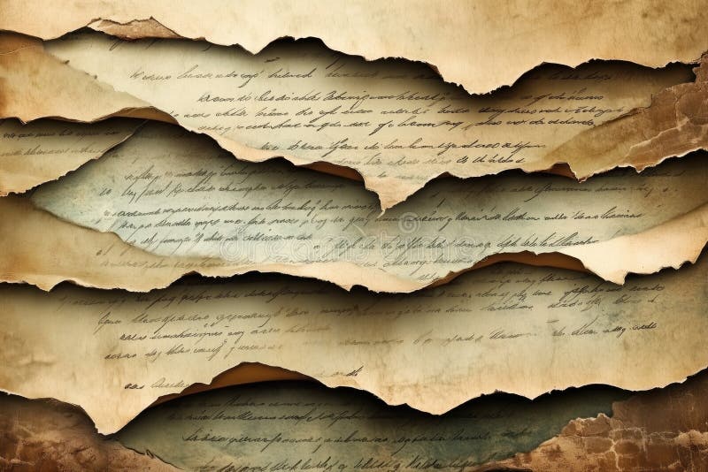 Stack of Torn Antique Letters Revealing Ancient Handwriting Stock Image ...