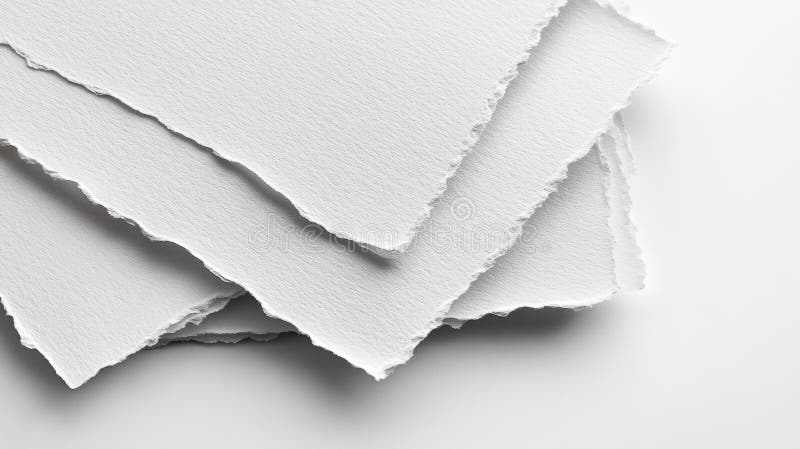 Stack of Torn White Paper Sheets Displaying Texture Stock Illustration ...