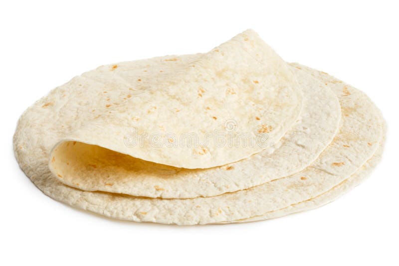 Stack of Tortilla Wraps and One Folded Wrap. Stock Image - Image of ...