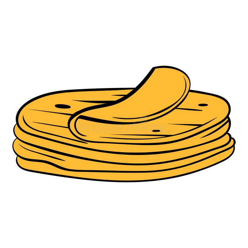 Stack of Tortillas Icon Cartoon Stock Vector - Illustration of ...