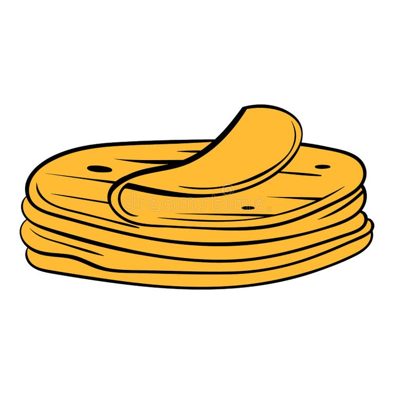 Stack of Tortillas Icon Cartoon Stock Vector - Illustration of ...