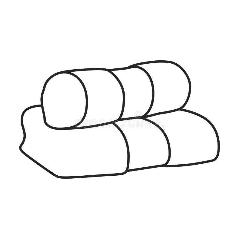 Stack Towel Vector Icon.Outline Vector Icon Isolated on White ...