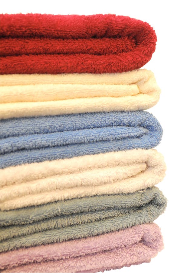 Stack of Towels stock photo. Image of yellow, beige, path - 9534008