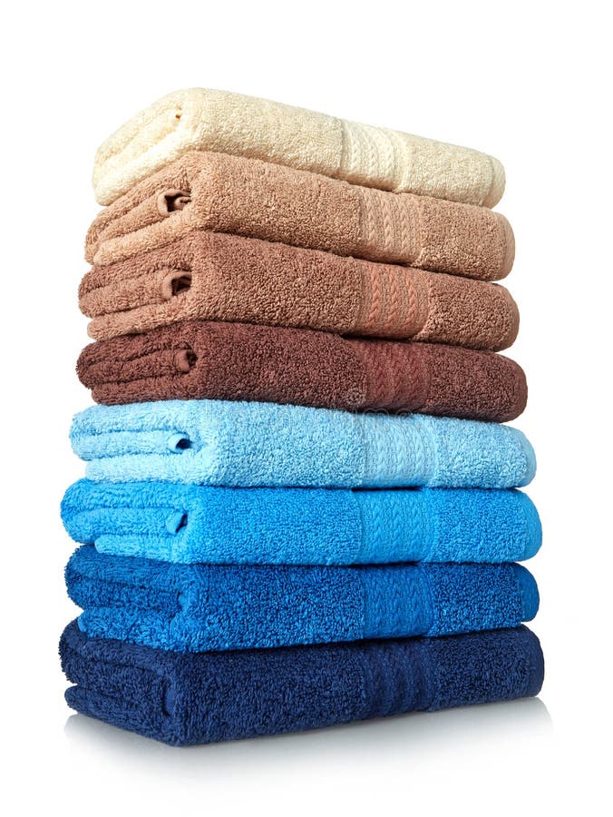 Stack of towels stock photo. Image of isolated, towel - 232968666