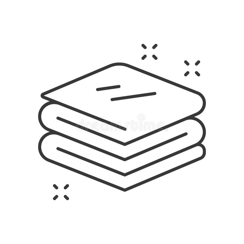 Stack of Towels, Cleaning Service Related, Outline Icon Stock Vector ...