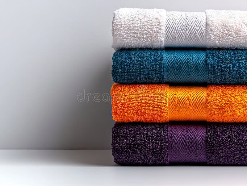 Stack Folded Towels Sitting Top Each Other Stock Photos - Free ...