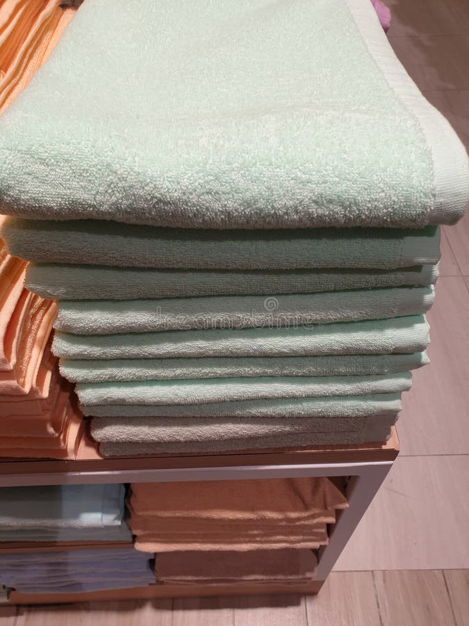 The stack of towels stock image. Image of stack, fabric - 143429797
