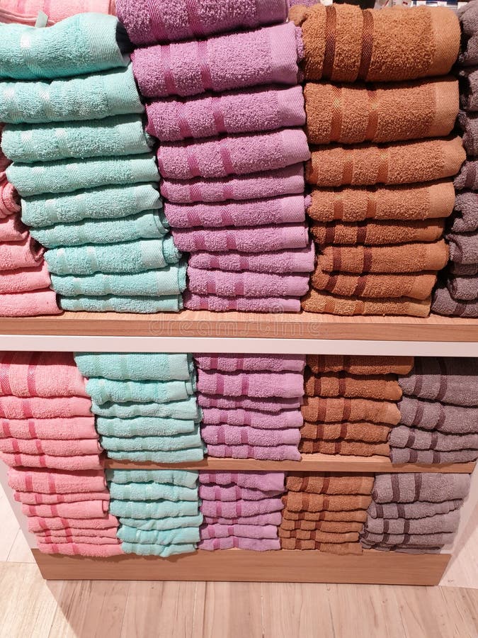 The stack of towels stock photo. Image of texture, exterior - 143429766