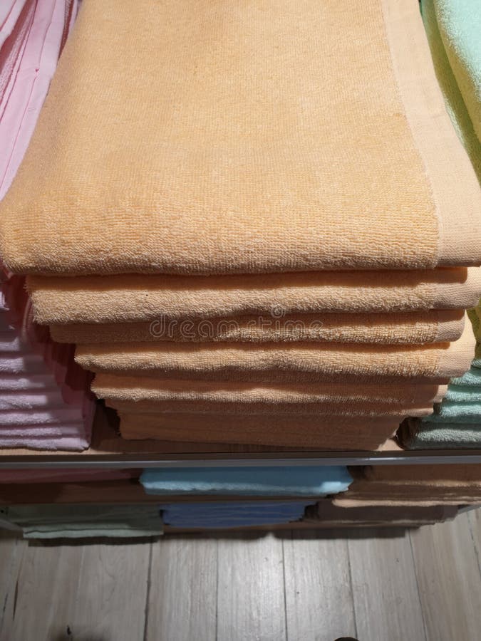 The stack of towels stock photo. Image of exterior, comfortable - 143429774