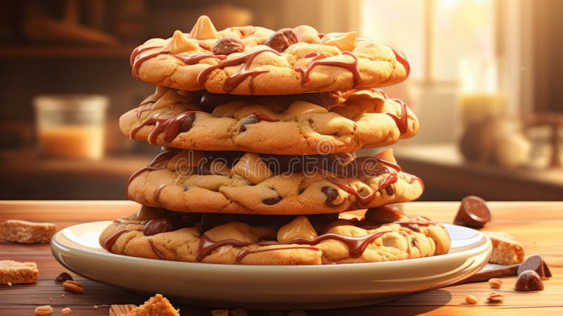 A Stack of Traditional Chocolate Chip Cookies. National Cookie Day ...
