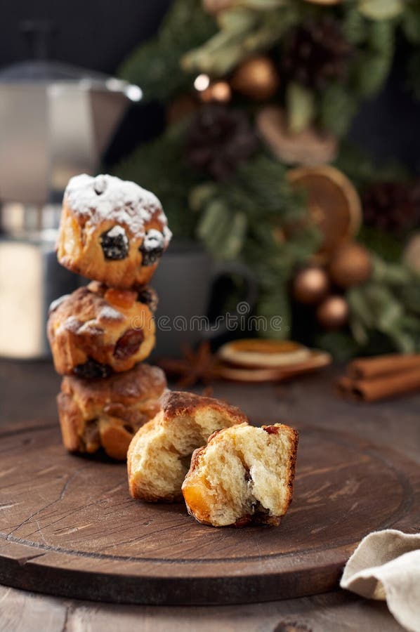 Stack of Traditional German Mini Stollen Bites Stock Image - Image of ...