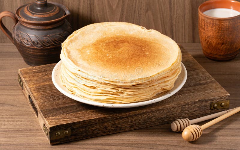 Stack of Traditional Russian Pancakes Stock Photo - Image of food ...