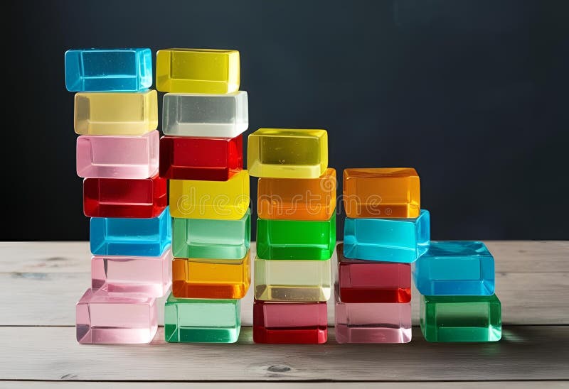 A Stack of Transparent Jelly Blocks Stock Illustration - Illustration ...
