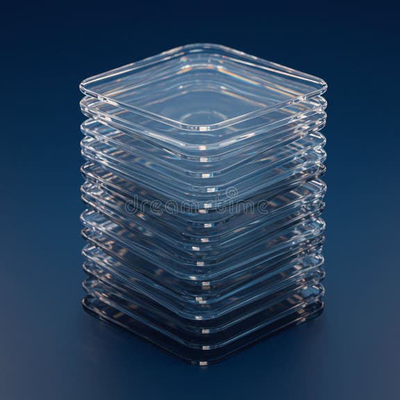 A Stack of Transparent, Square-shaped Plastic Containers Neatly ...