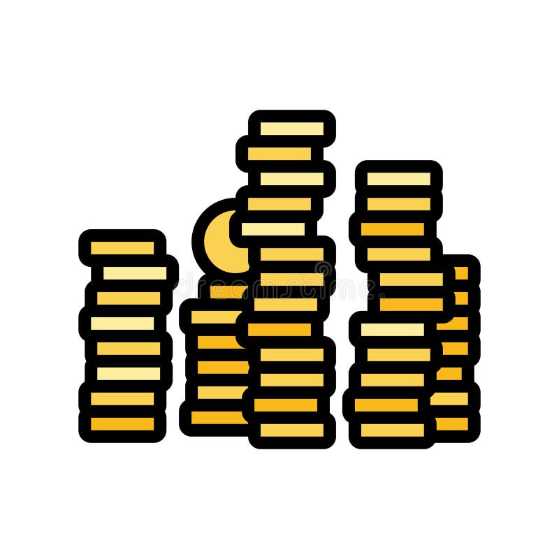 Stack Treasure Golden Color Icon Vector Illustration Stock Vector ...