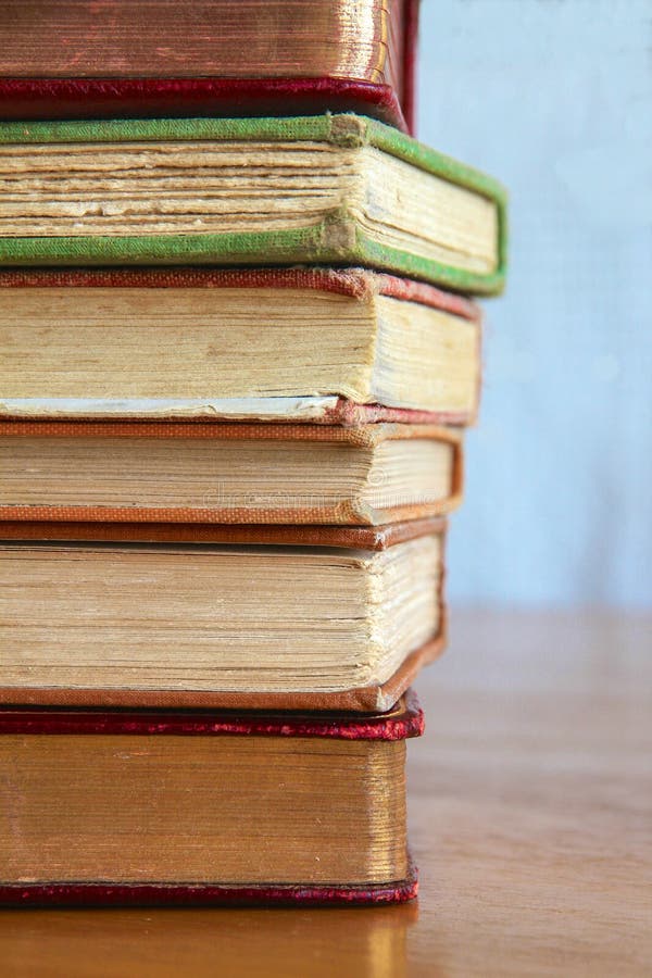 Stack of Treasured Old Library Books. Stock Photo - Image of literary ...