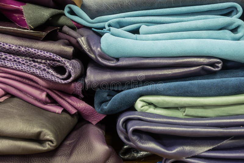 Stack of treated leather stock photo. Image of costume - 52514084
