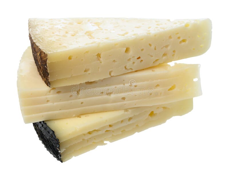 Stack of Triangle Pieces of Cheese on Isolated Background Stock Photo ...