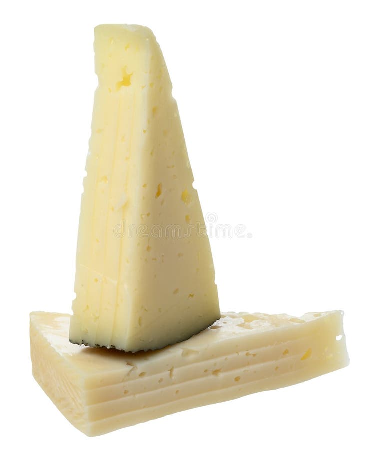 Stack of Triangle Pieces of Cheese on Isolated Background Stock Image ...