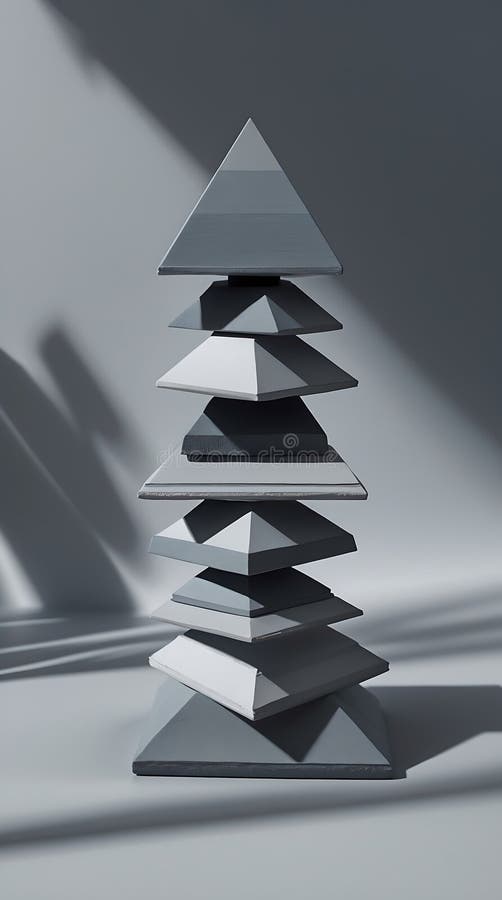 Geometric Pyramid Arrangement Creating a Modern Aesthetic on a Textured ...