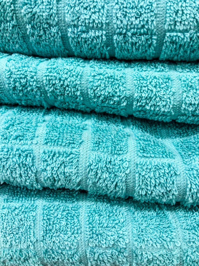 Stack of Turquoise Towels Background Stock Photo - Image of color ...
