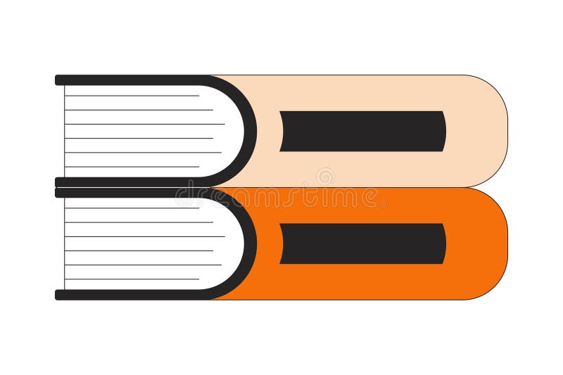 Pile Of Books Flat Line Color Isolated Vector Object Stock Illustration