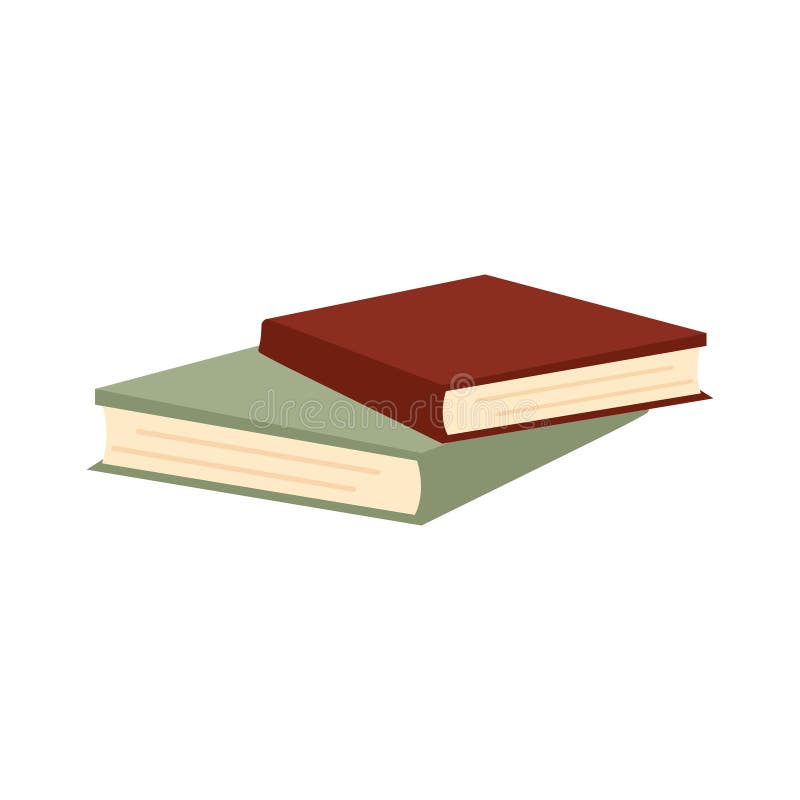 Stack of Two Books in Red and Green for Study or Decor, Vector Stock ...