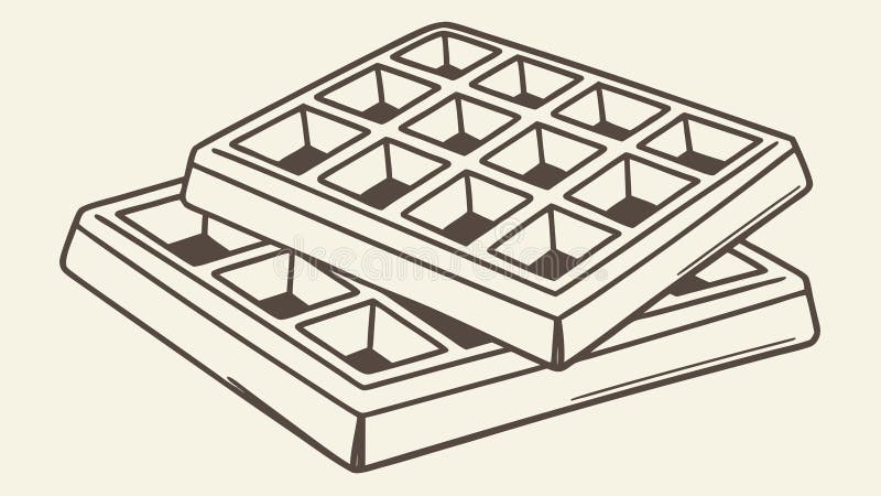 Stack of Two Crispy Waffles, Perfect for Breakfast and Sweet Treat ...