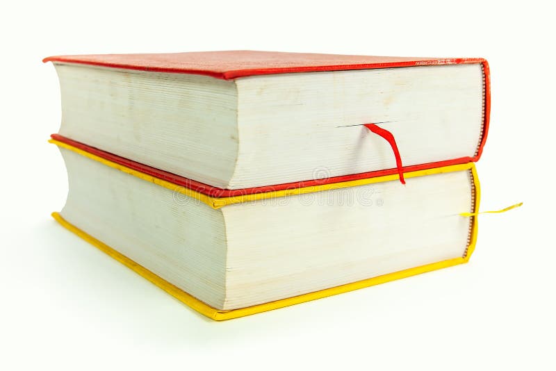 Stack of Two Old Books Isolated on White Stock Photo - Image of ...