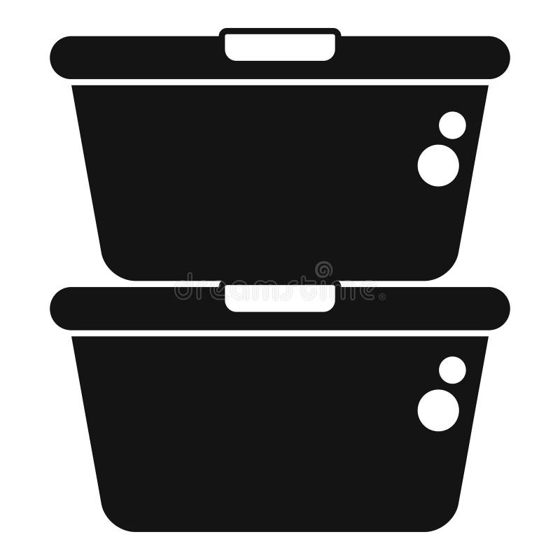Stack of Two Plastic Food Storage Containers with Lids Stock Vector ...