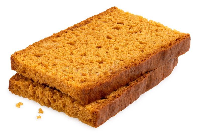 Stack of Two Slices of Spiced Honey Cake Isolated on White Stock Photo ...