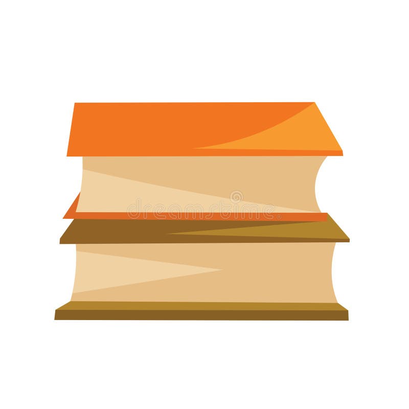 Stack of Two Thick Books Vector Illustration, Isolated on White ...