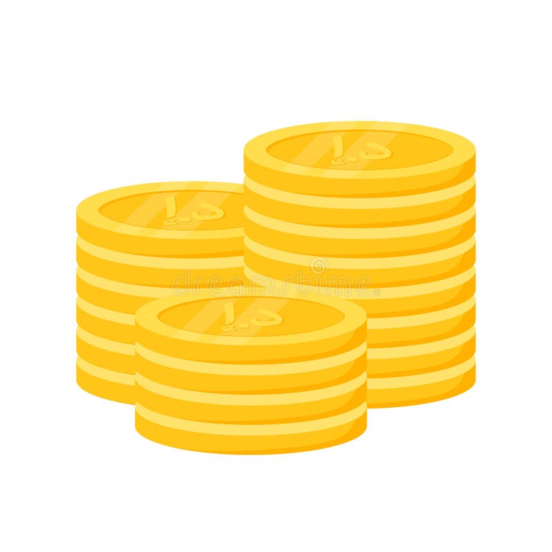 Stack of UAE Dirham Coins Money Currency Icon Clipart for Business and ...