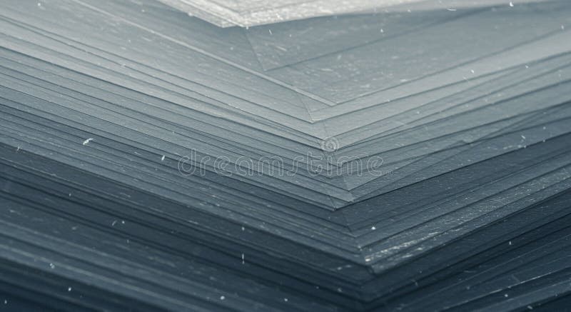 Stack of Uniformly Aligned Sheets or Panels, Possibly Made of Paper or ...