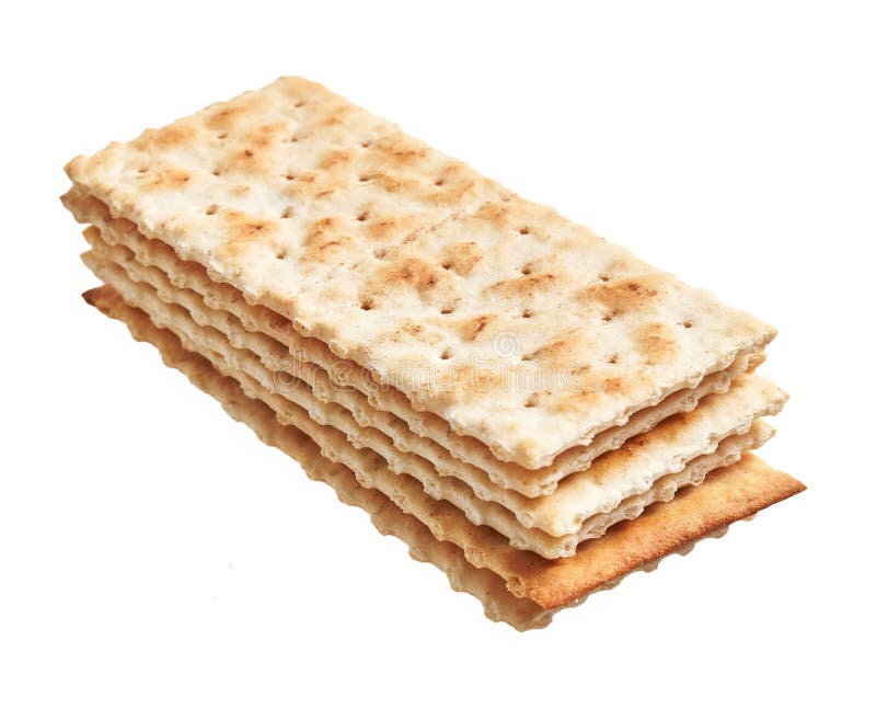 Stack of Unleavened Matzo Crackers Isolated on a White Background ...