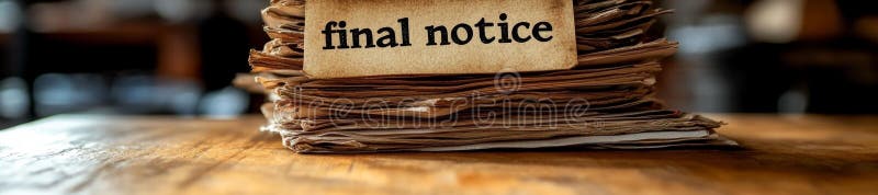Stack of Unpaid Bills with Final Notice Label on Top Stock Illustration ...