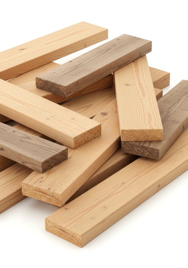 Stack of Untreated Lumber a Pile of Various Sized Untreated Lumber ...