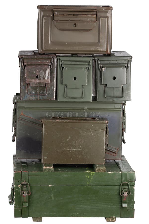 Stack of US army ammo cans stock photo. Image of waterproof - 287779108